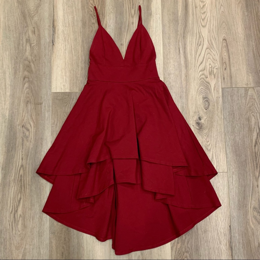 Clearance Red Windsor Semi Backless Tiered High Low D… - Gem